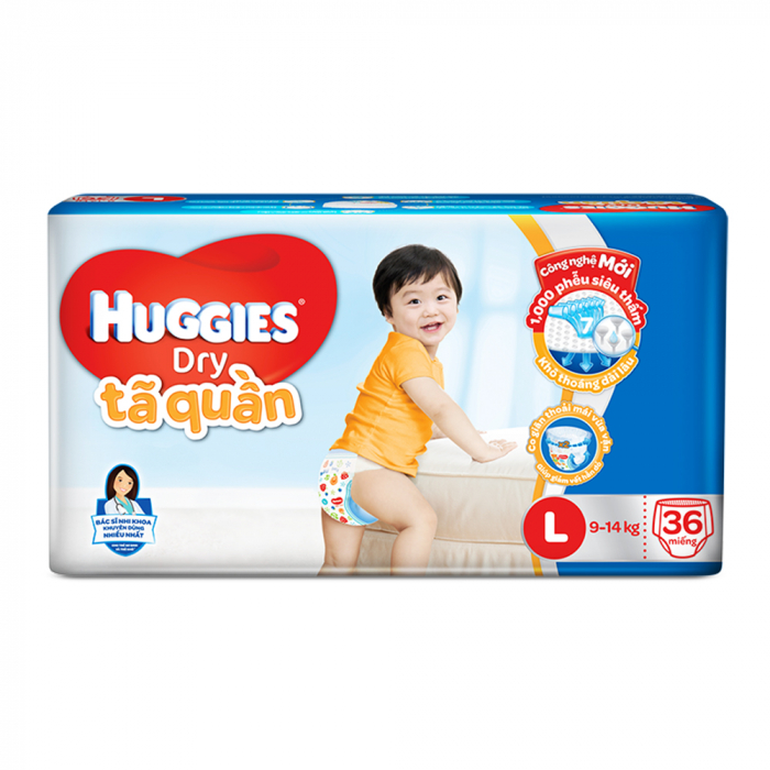 Bỉm - Tã quần Huggies size L 36 miếng (cho bé 9 - 14kg) - Kids Plaza