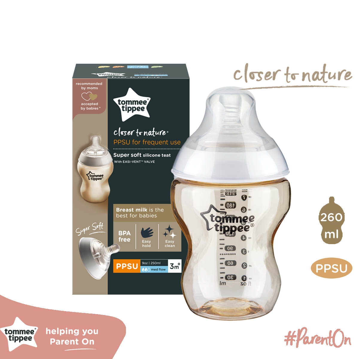 Bình sữa Tommee Tippee Closer PPSU 260ml