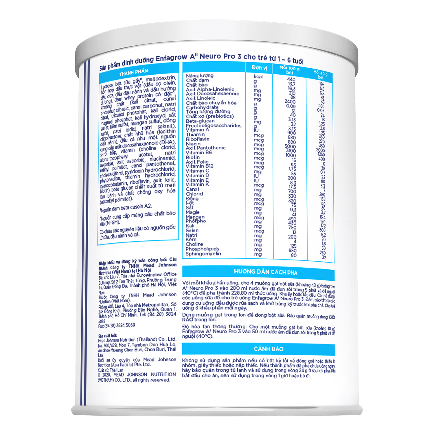 Sữa Enfagrow A2 Neuropro 3 350g cho trẻ từ 1-6 tuổi - Kids Plaza