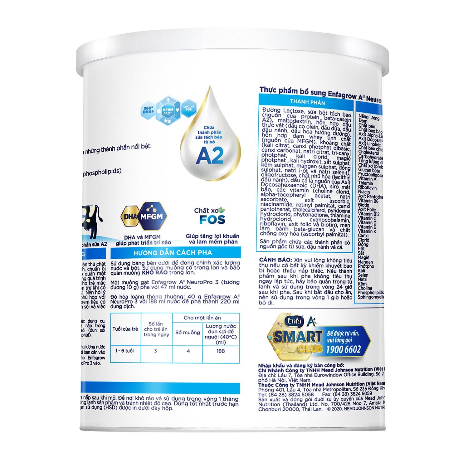 Sữa Enfagrow A2 Neuropro 3 350g cho trẻ từ 1-6 tuổi - Kids Plaza