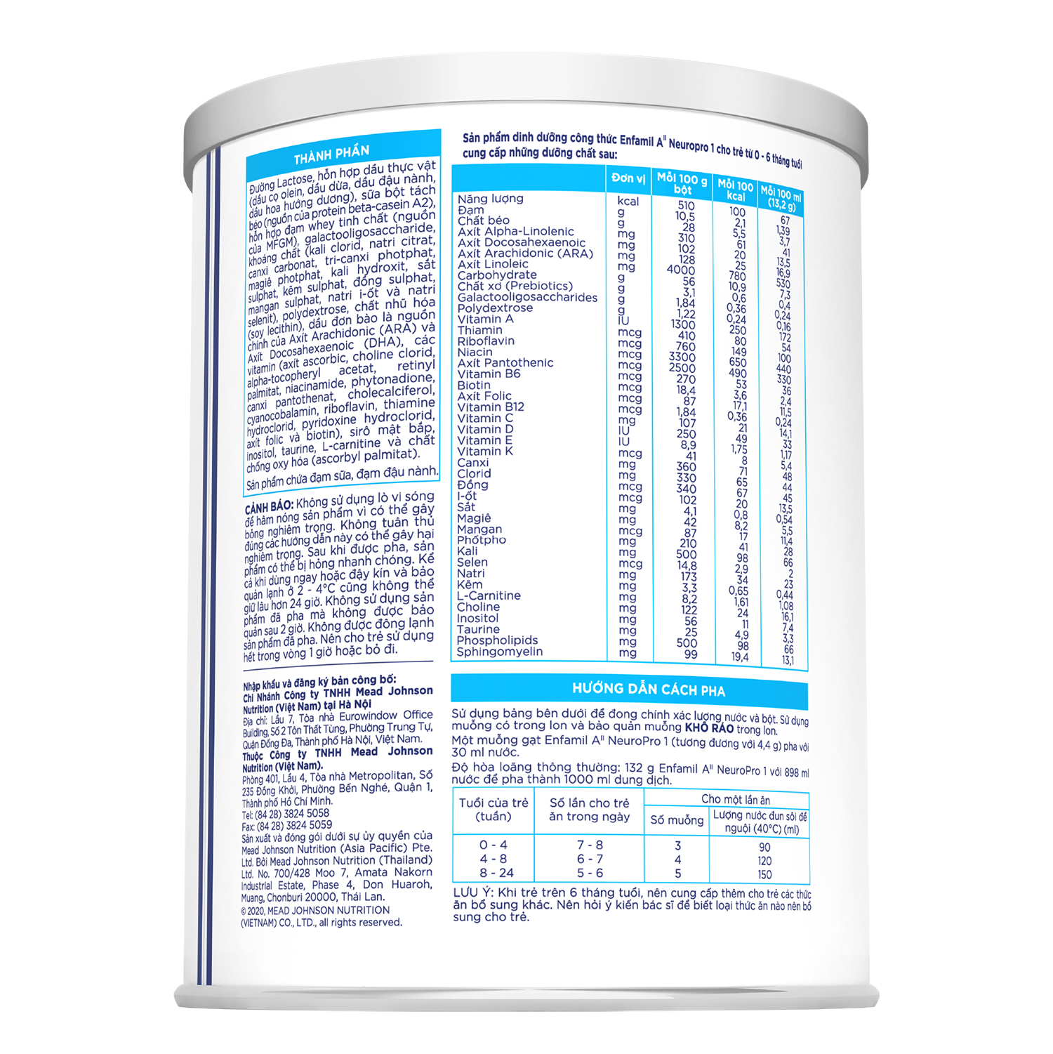 Sữa Enfamil A2 Neuropro 1 350g dành cho trẻ từ 0-6 tháng - Kids Plaza