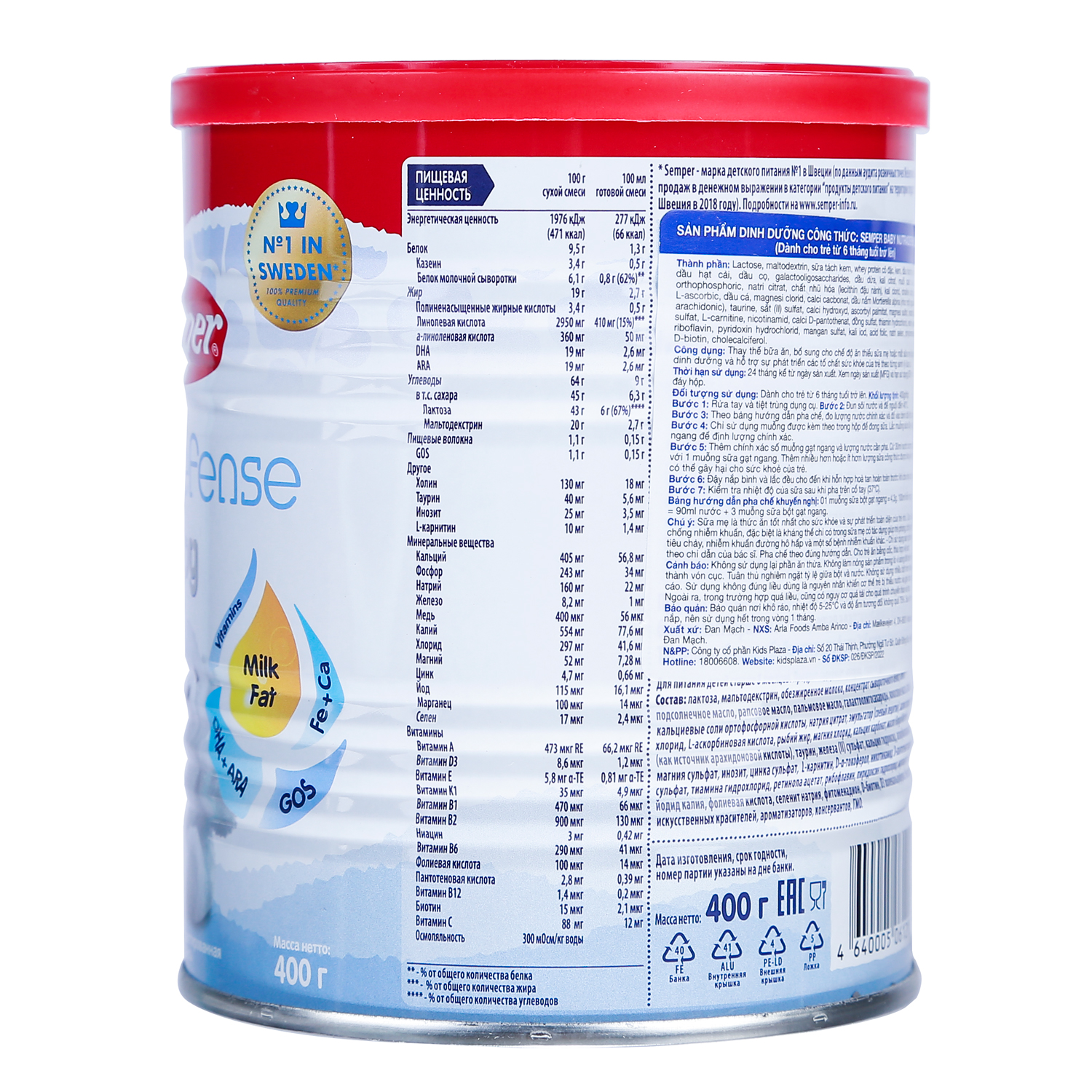 Sữa Semper Nga số 2 400gr cho bé từ 6 tháng - KidsPlaza